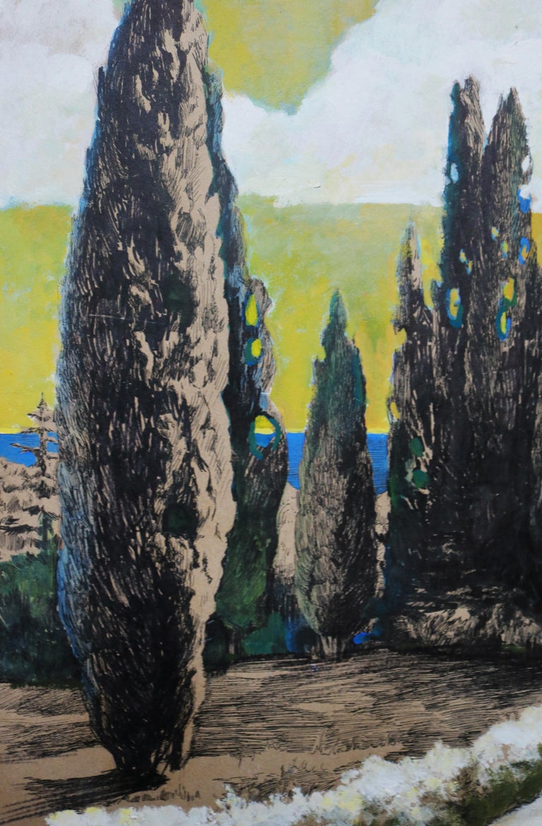 Dada Novikova - Cypress - 21st Century Contemporary Original Landscape ...
