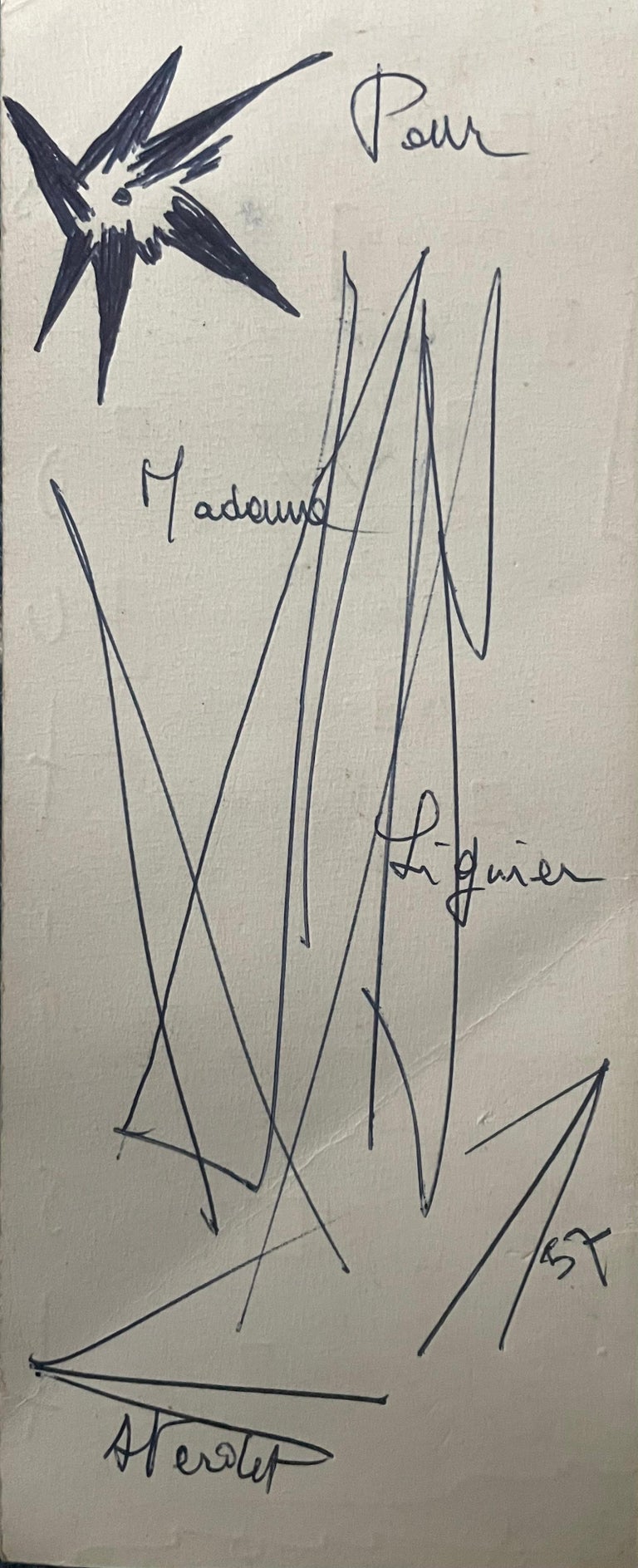 Pablo Picasso's birthday menu . 1957 For Sale at 1stDibs