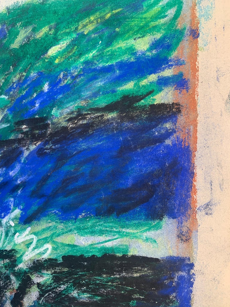 Edith Isaac-Rose - "Pastel Landscape in Blues 2" Original Impressionist ...