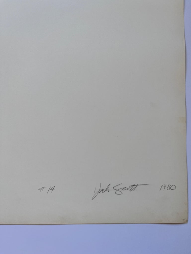Jack Scott – 1981 „#14“ Obsessive Cross-Hatch-Abstrakte Kohlezeichnung ...