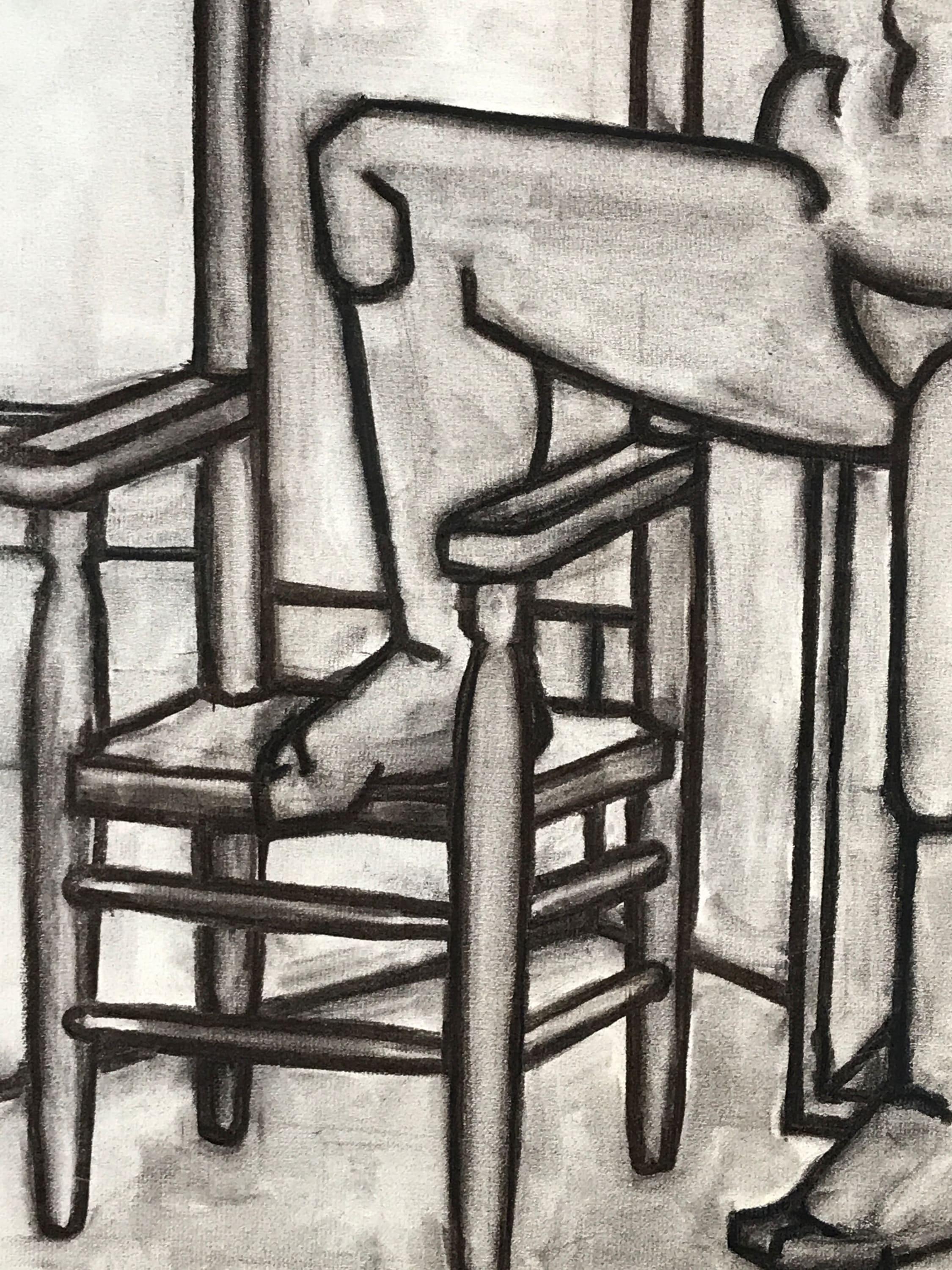 1940s Figurative Charcoal Drawing "Nude in Class" John Bowers UC ...