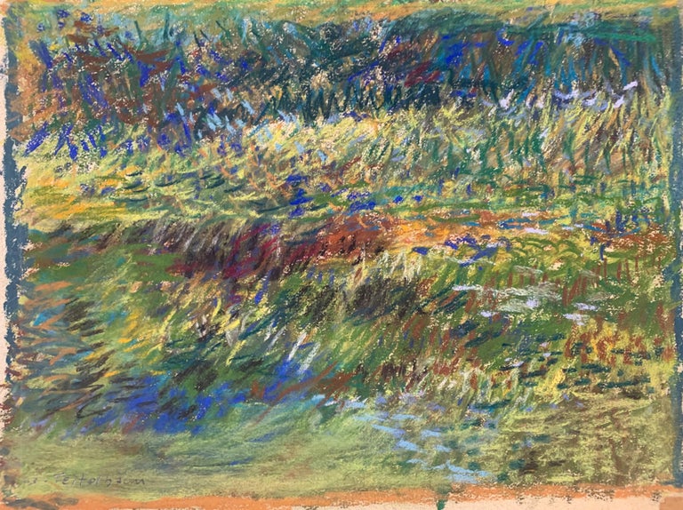 Edith Isaac-Rose - 1963 "Pond" Pastel Impressionist Landscape Drawing ...
