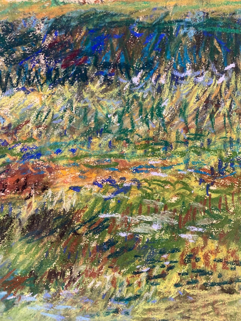 Edith Isaac-Rose - 1963 "Pond" Pastel Impressionist Landscape Drawing ...