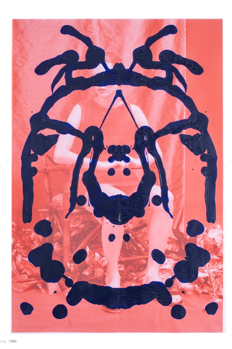 Asher Penn - Kate Moss Rorschach (Blue on Red) For Sale at 1stDibs