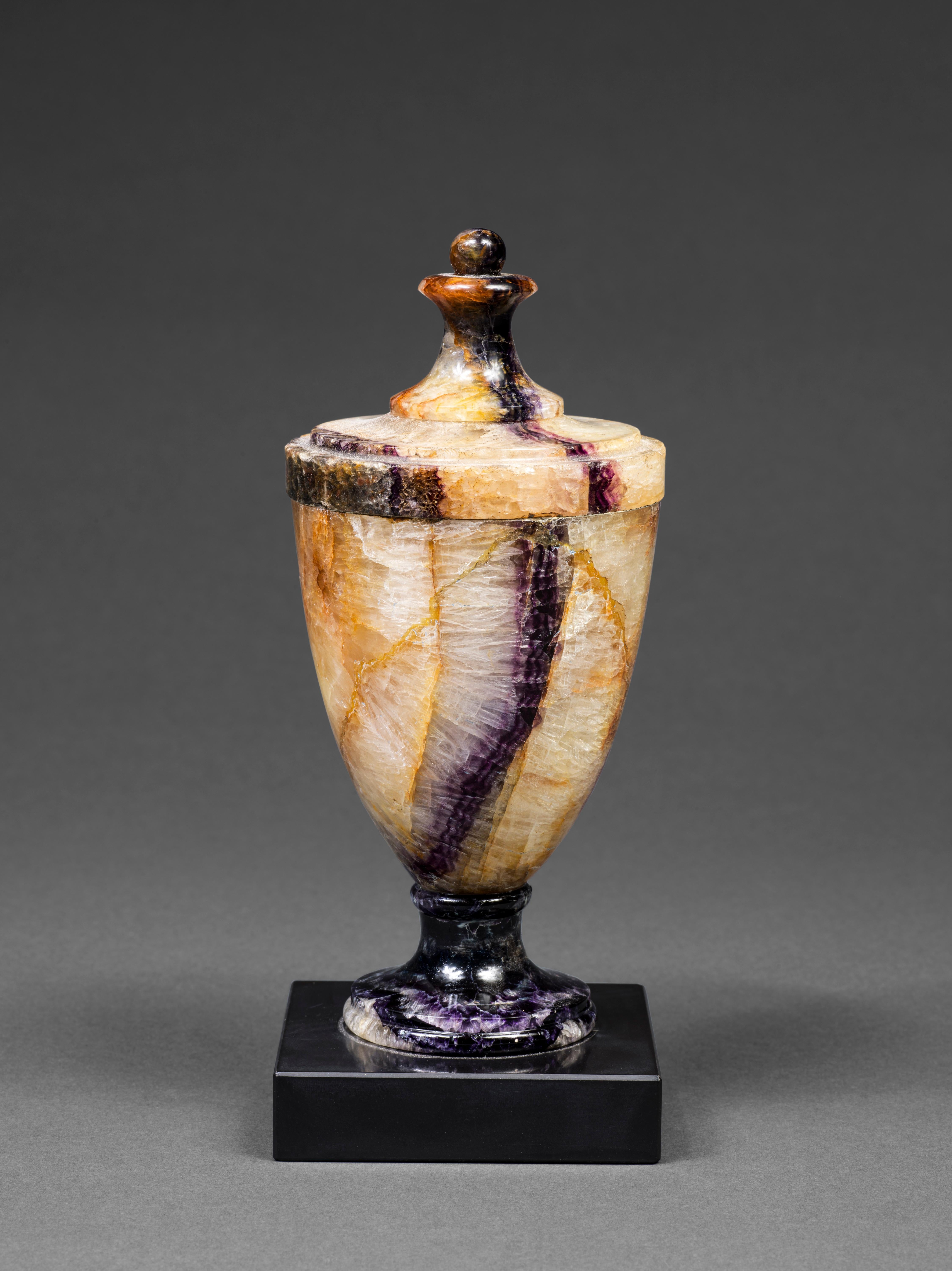 English Blue John or Darbyshire Spar Covered Urn Form Orniment For Sale ...