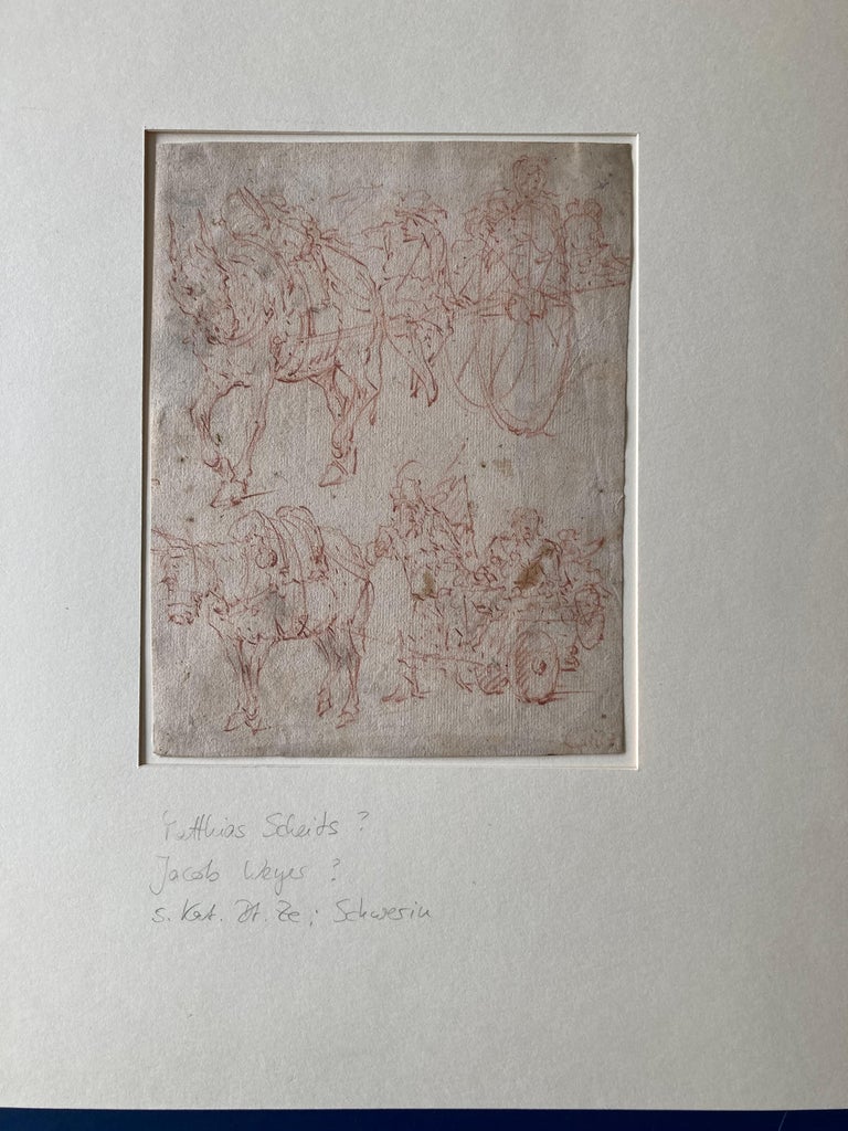 Unknown - Flemish Old Master, Study of Donkey Carriage, 17th Century ...