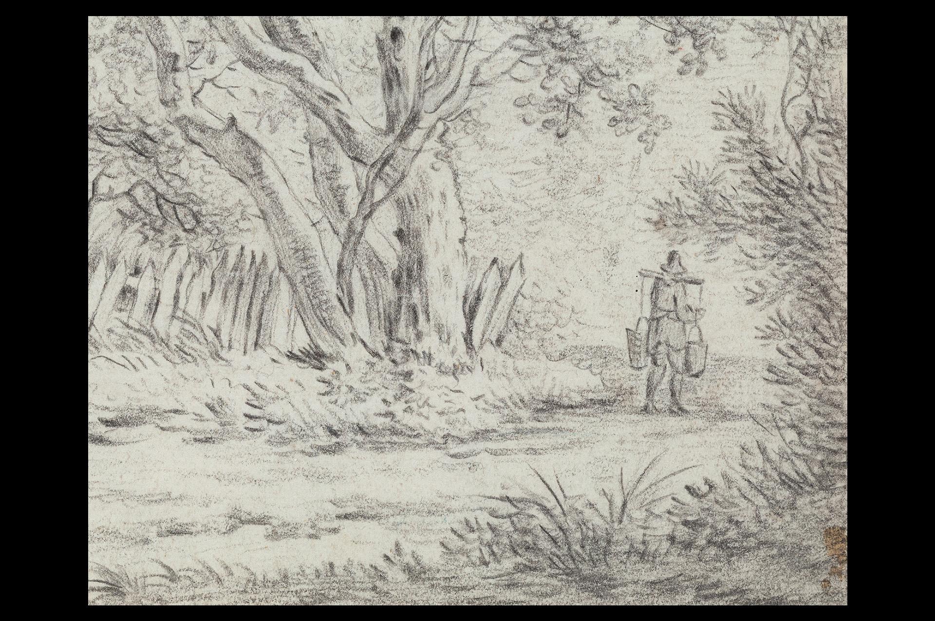 Landscape Drawing, Old Master, 17th Century, by Van Nikkelen, Dutch ...