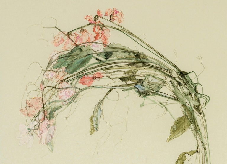 Howard Tangye - Sweet Peas (Bunched), Mixed media on Pergameneta ...