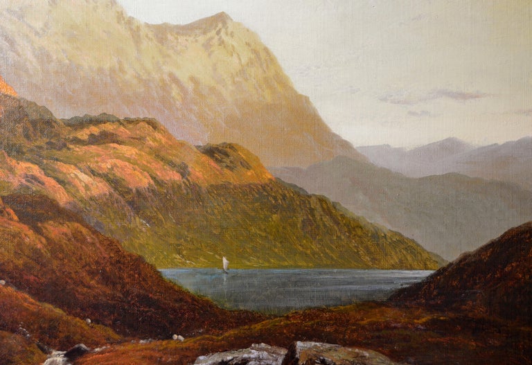 Thomas Whittle - 19th Century landscape oil painting of fisherman by a ...