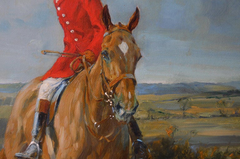 George Wright - Hunting oil painting of horses with hounds For Sale at ...