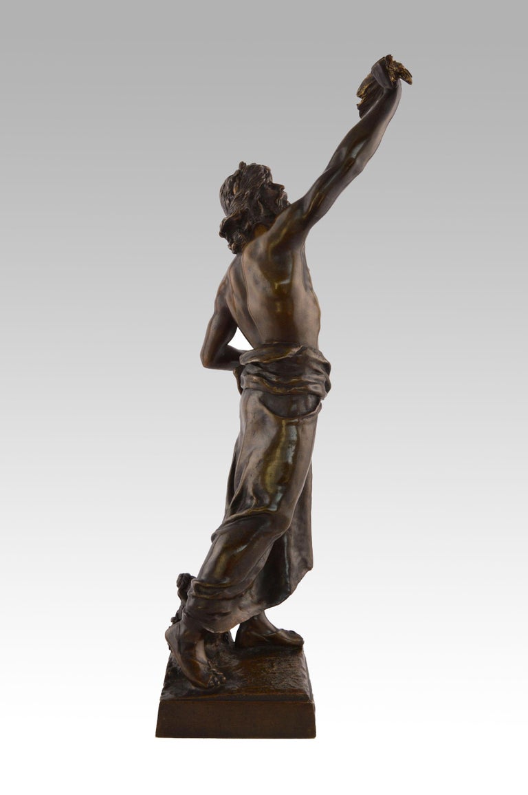 Emile Laporte - 19th Century bronze sculpture of the poet Tyrtee ...
