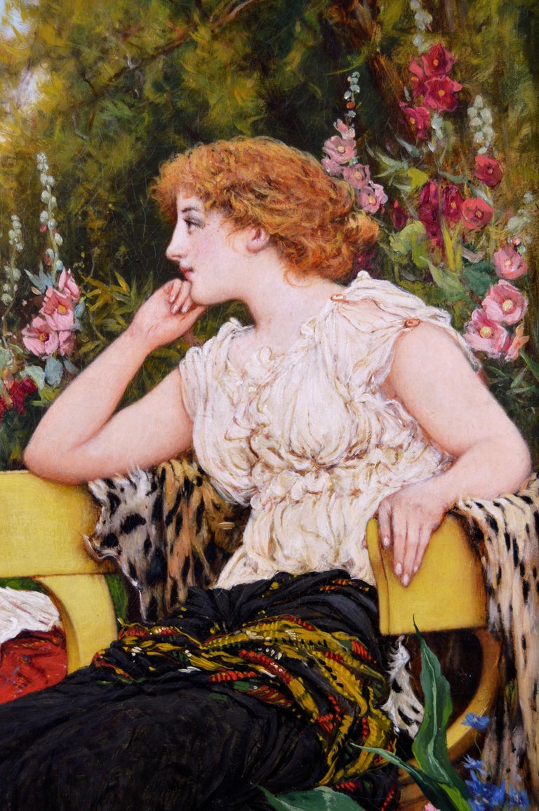 Oliver Rhys - Genre oil painting of three classically dressed women in ...