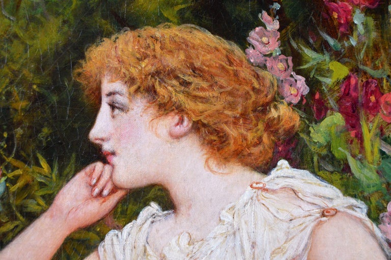 Oliver Rhys - Genre oil painting of three classically dressed women in ...