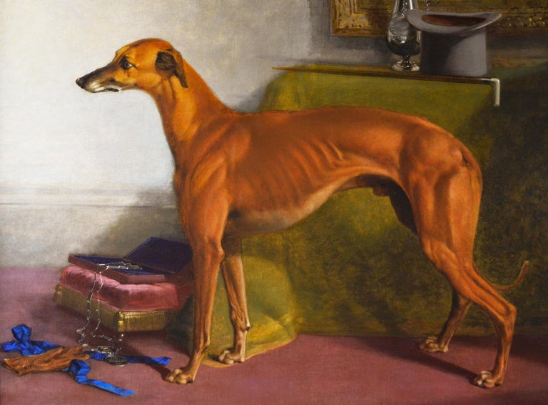 Robert Nightingale - Large scale 19th century dog portrait oil painting ...