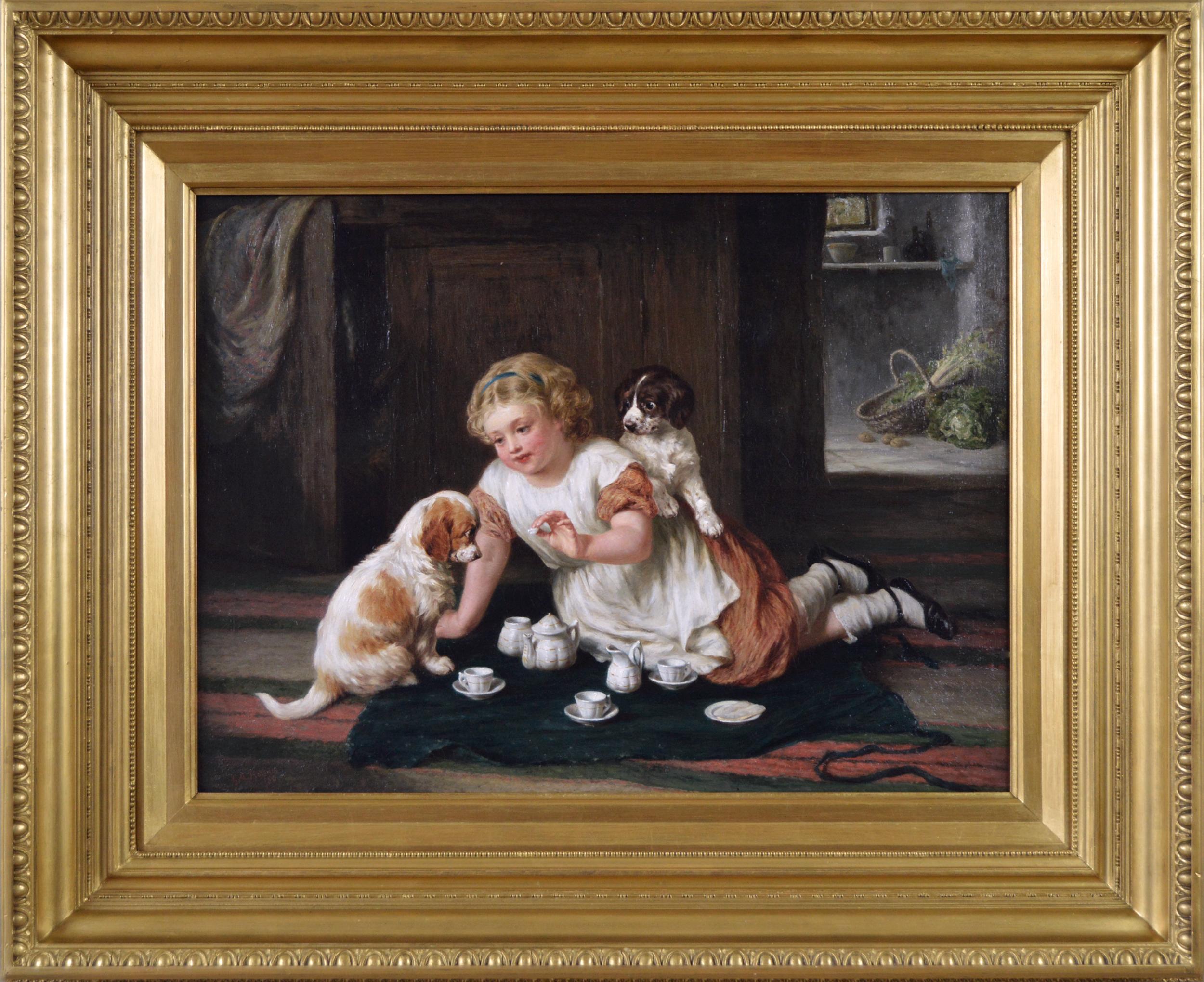 George Augustus Holmes - 19th Century genre oil painting of a young ...