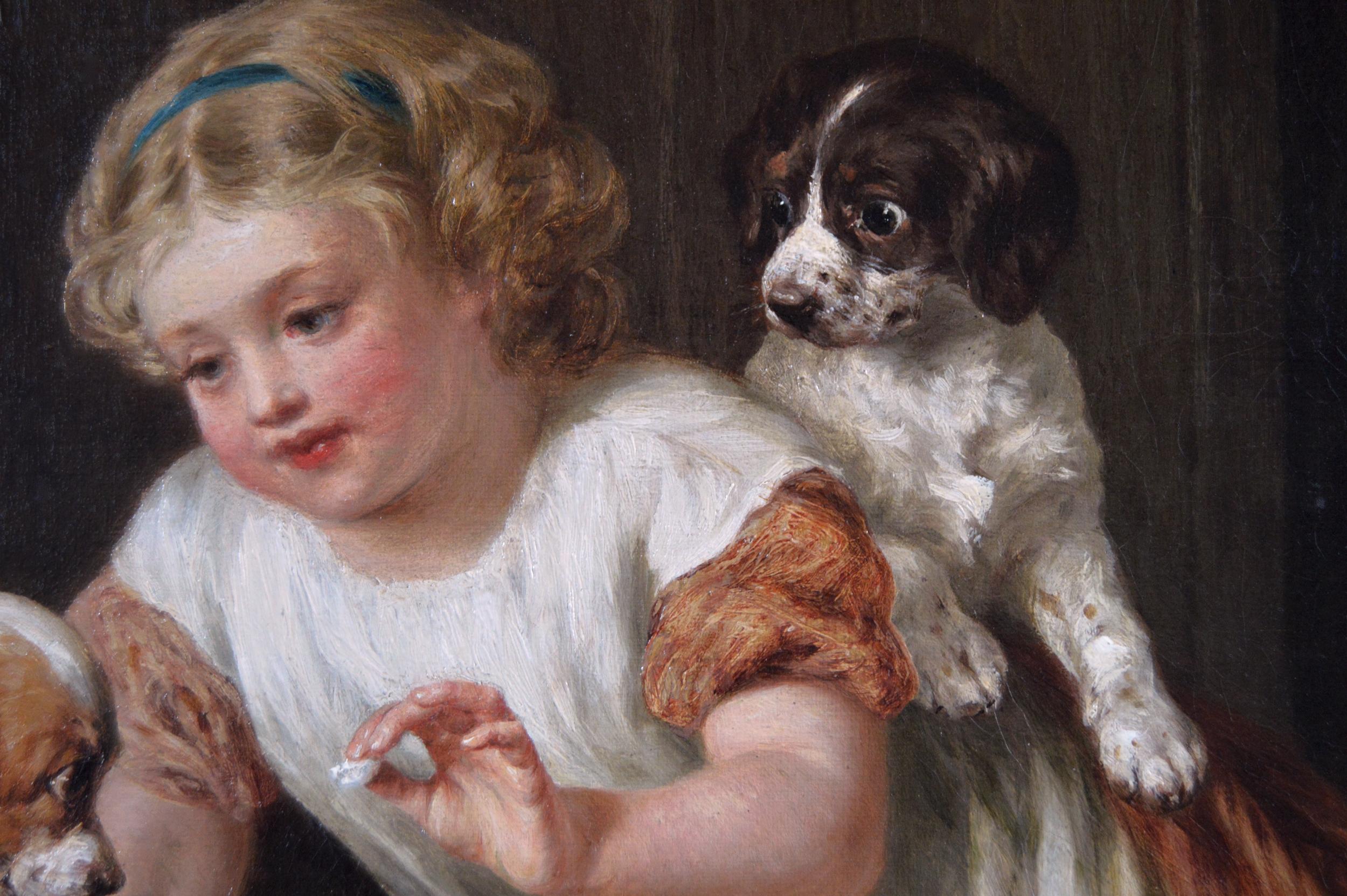 George Augustus Holmes - 19th Century genre oil painting of a young ...