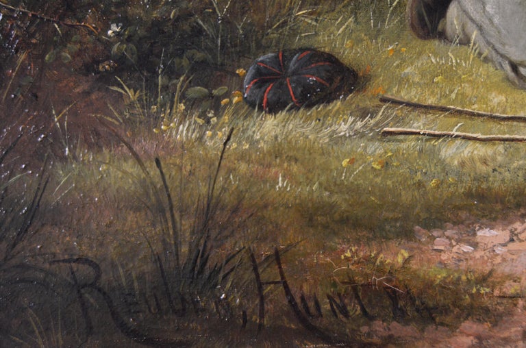 Reuben Hunt - Peinture à l'huile de genre du XIXe siècle représentant ...