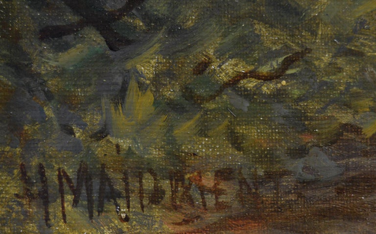 Henry Maidment - 19th Century landscape oil painting of sheep near a ...