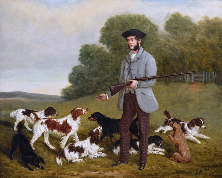 James Loder of Bath - 19th Century sporting dog oil painting of a ...