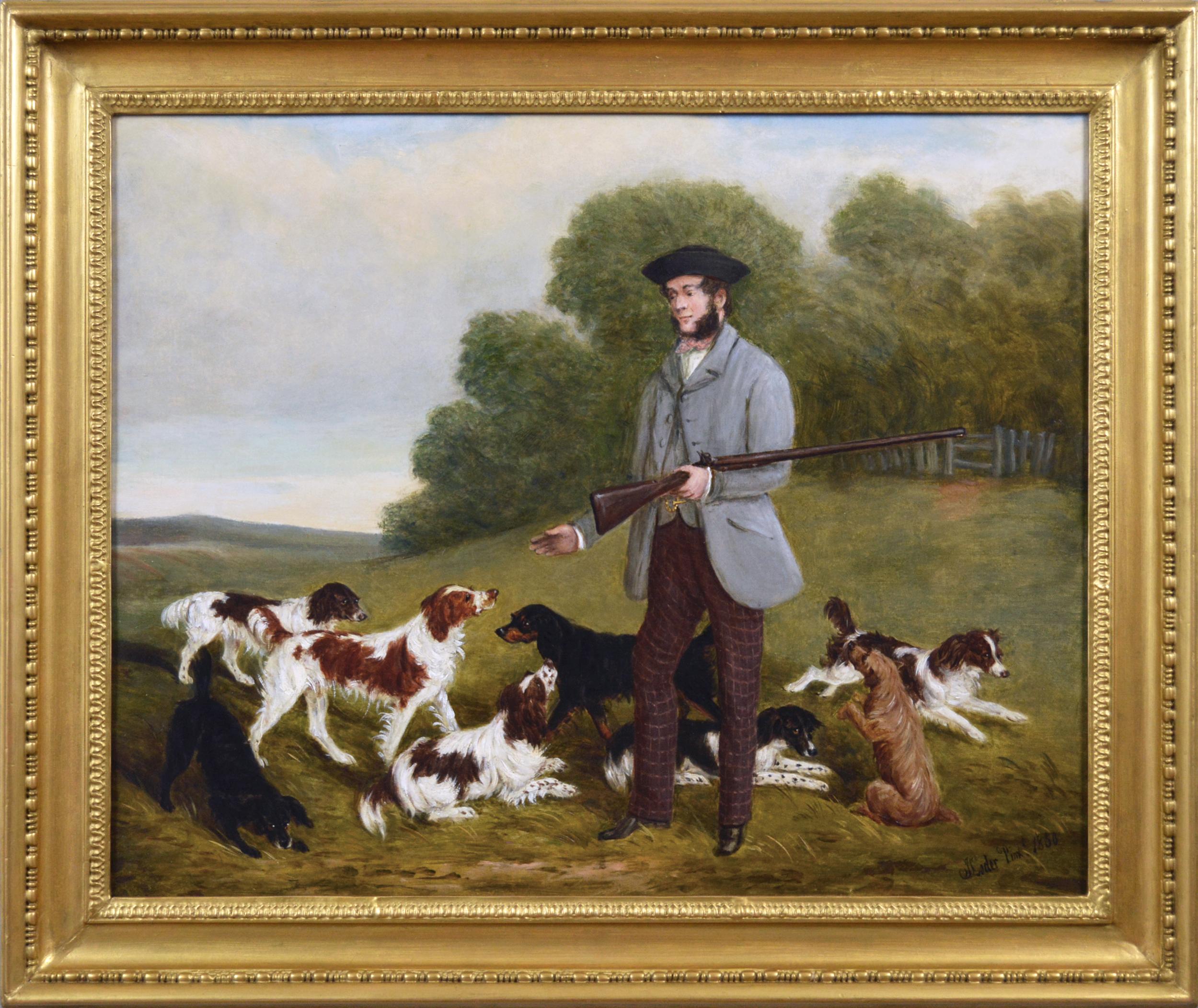 James Loder of Bath - 19th Century sporting dog oil painting of a ...