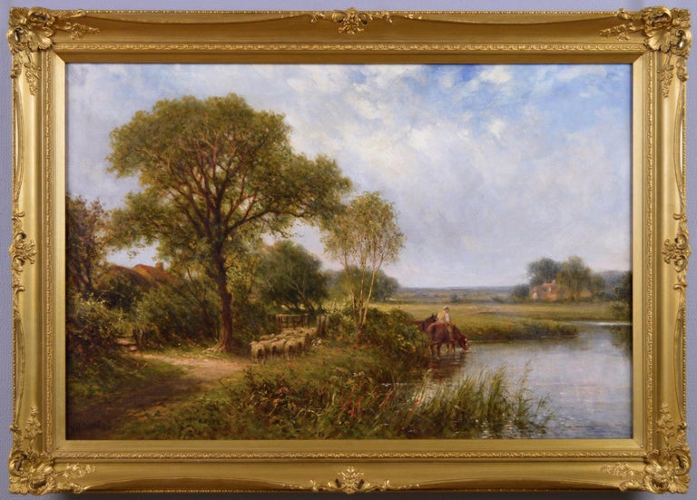 Henry Maidment - 19th Century landscape oil painting of horses and ...