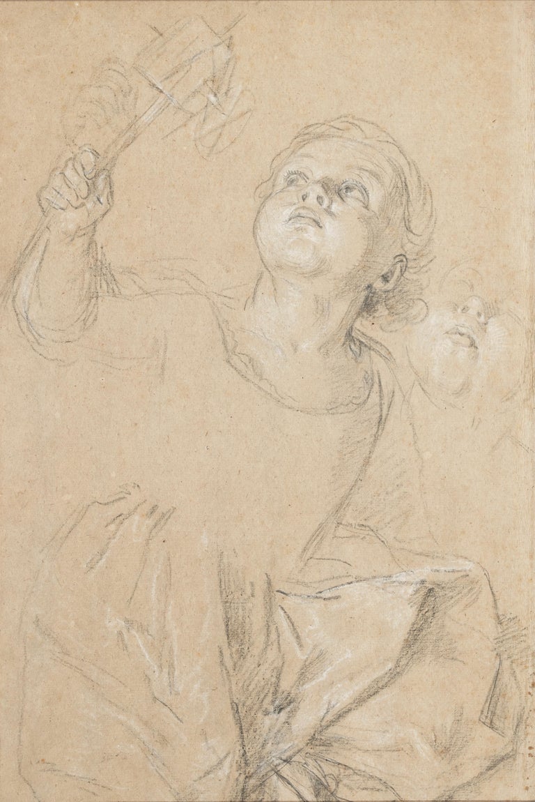 Charles-André van Loo - Portrait of Marie Rosalie van Loo Holding a ...