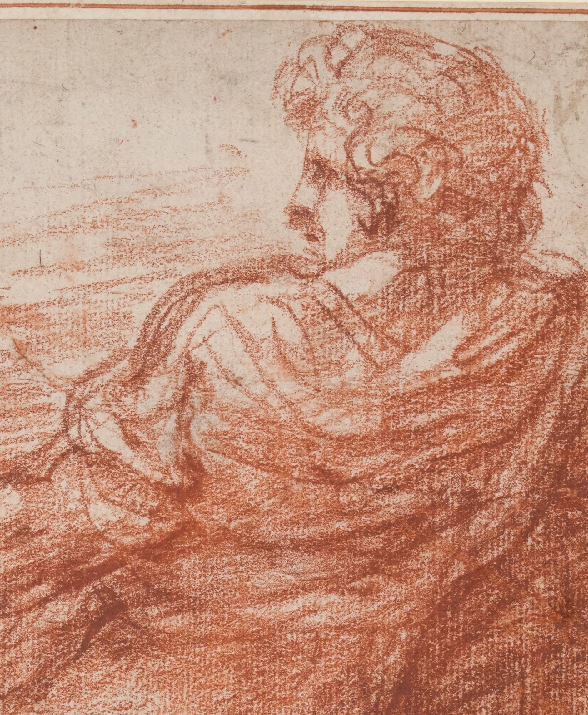 Unknown - Study of a Reclining Man - Italian School of the 17th century ...