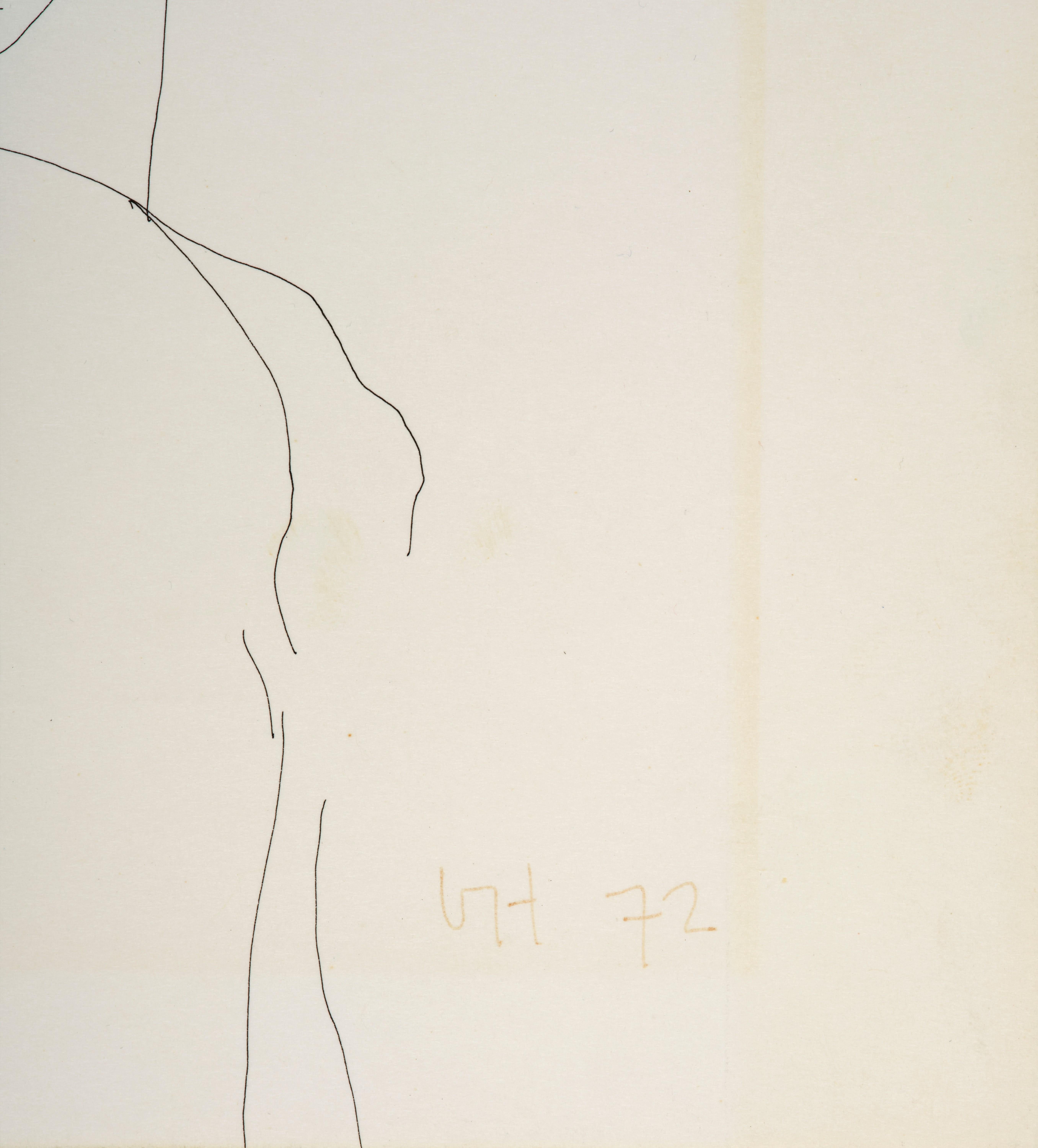 David Hockney - Portrait of Peter, Ink Drawing by David Hockney, 1972 ...