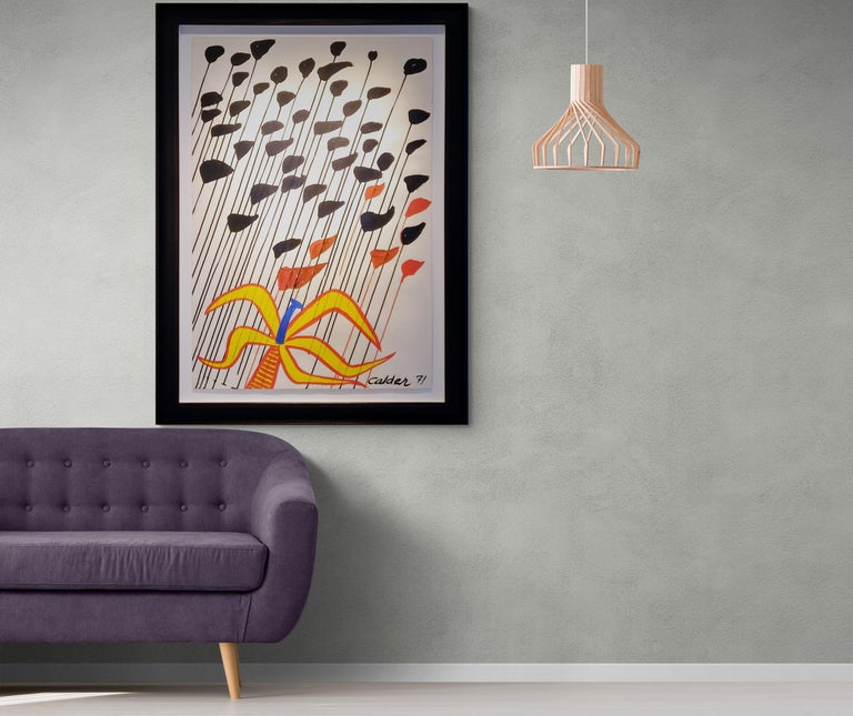 Alexander Calder - Alexander Calder Flower 1971 Gouache on Canson Paper ...