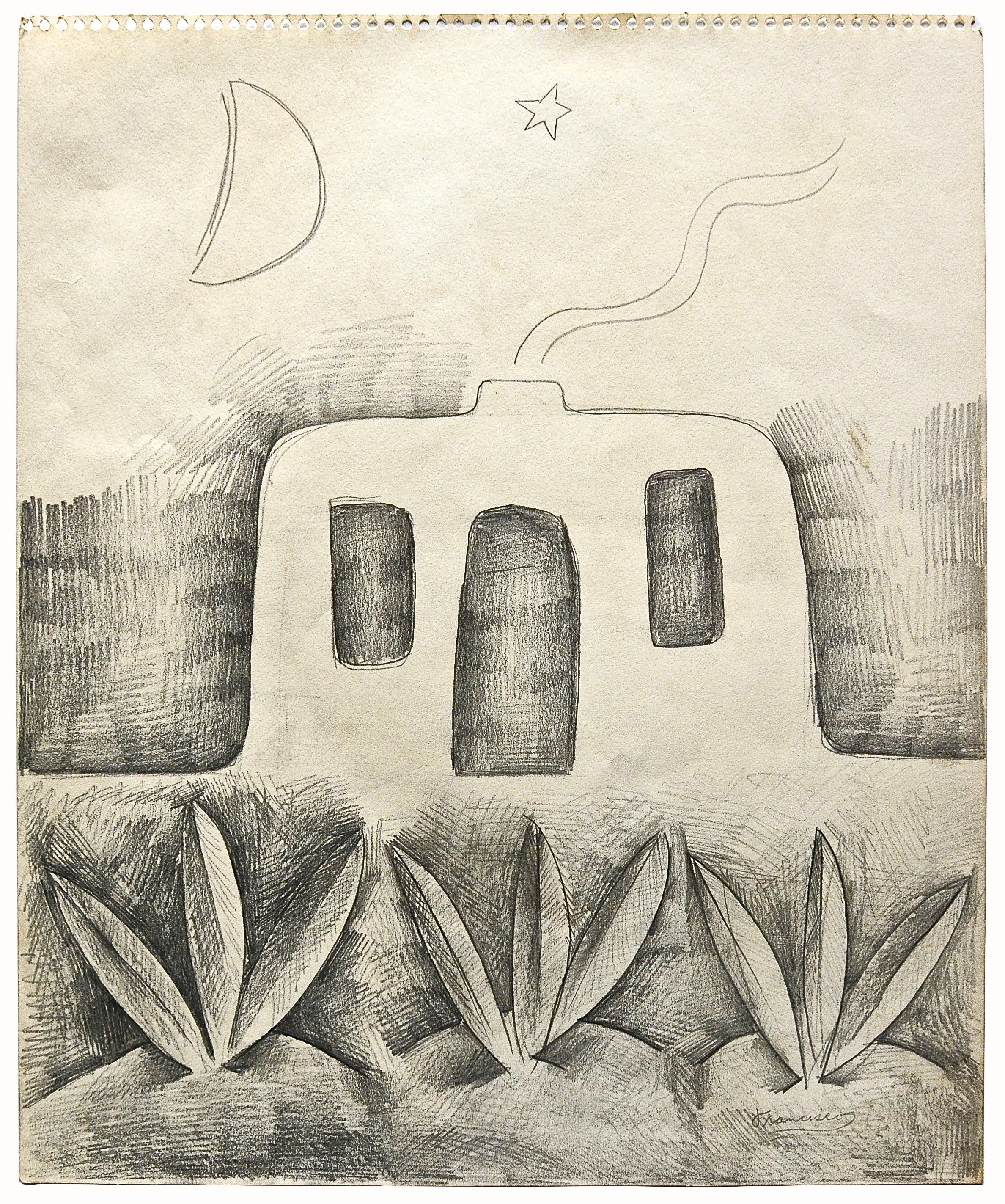 Large Pencil Drawing Landscape - 316 For Sale on 1stDibs | landscape ...