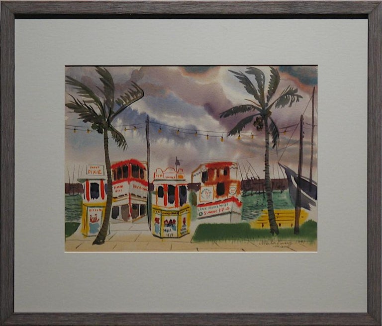 Martin Linsey - Miami Watercolor For Sale at 1stDibs