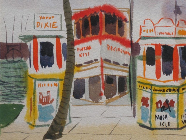 Martin Linsey - Miami Watercolor For Sale at 1stDibs