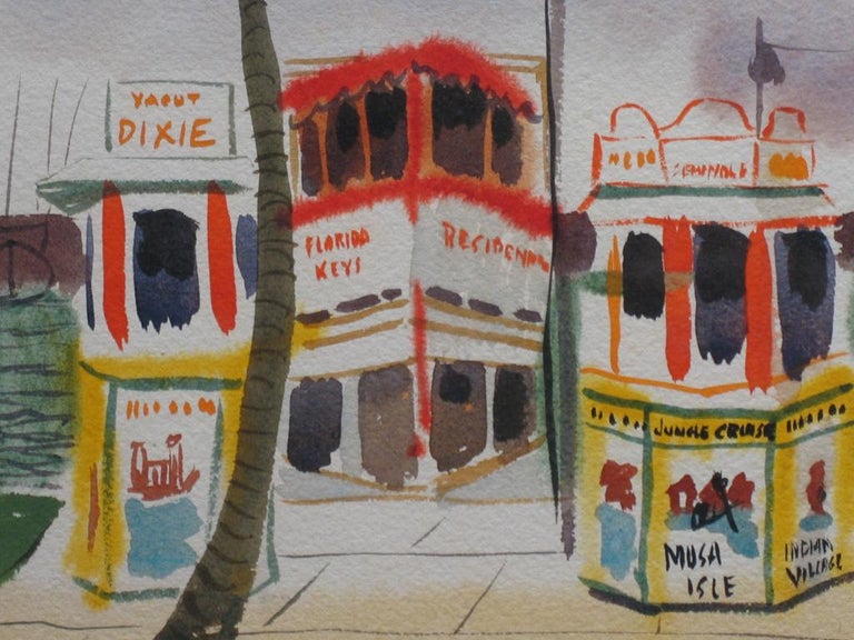 Martin Linsey - Miami Watercolor For Sale at 1stDibs