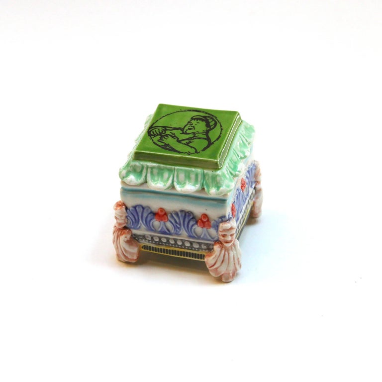 Ron Carlson - Ceramic Pop Art Boy With Hat Lidded Box For Sale at 1stDibs