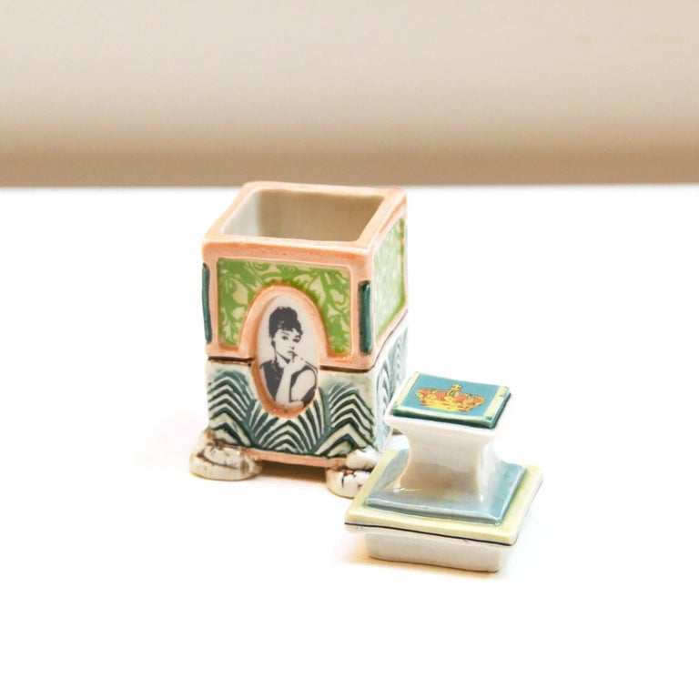 Ron Carlson - Ceramic Pop Culture Audrey Hepburn Crown Lidded Box For ...