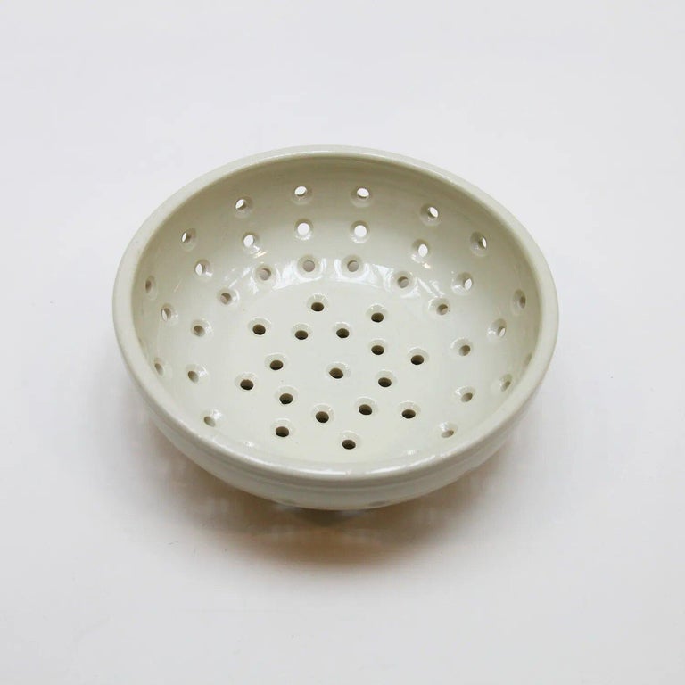 Ron Carlson - Ceramic Functional White Wide Colander For Sale at 1stDibs