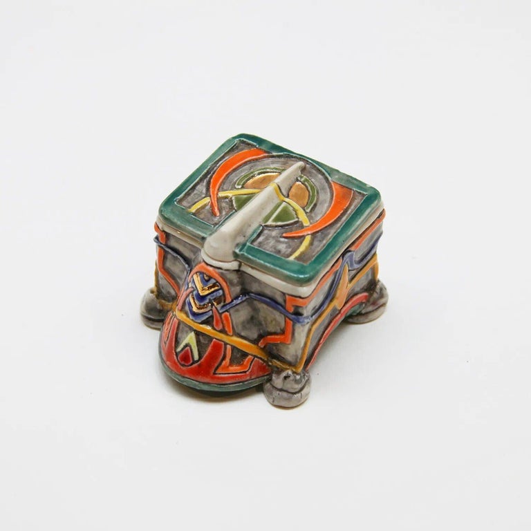 Ron Carlson - Avant-Garde Metallic Geometric Lidded Box For Sale at 1stDibs