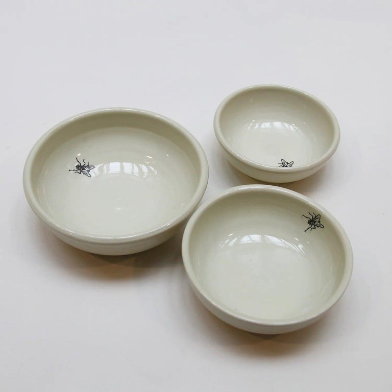 Ron Carlson - Ceramic Functional White Three Bowl Set For Sale at 1stDibs