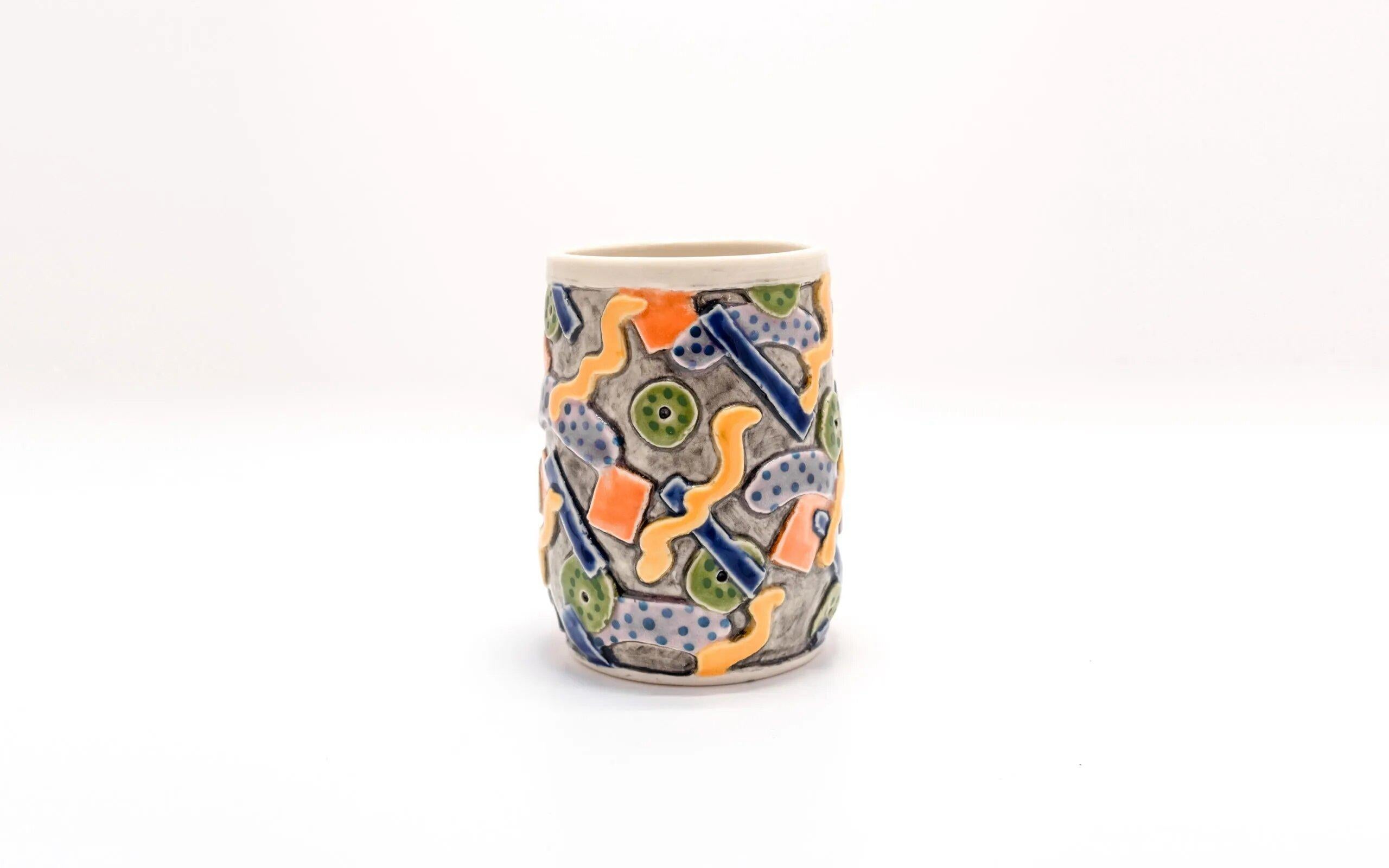 Ron Carlson - Ceramic Avant-Garde Wave Espresso Cup For Sale at 1stDibs