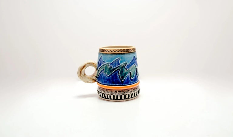 Ron Carlson - Ceramic Avant-Garde Wave Espresso Cup For Sale at 1stDibs