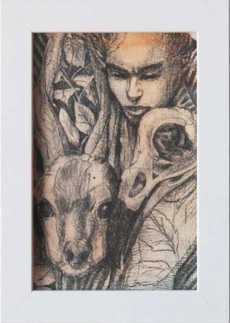 Charlene Mosley - Surrealist Drawing, "Lingering Souls" For Sale at 1stDibs