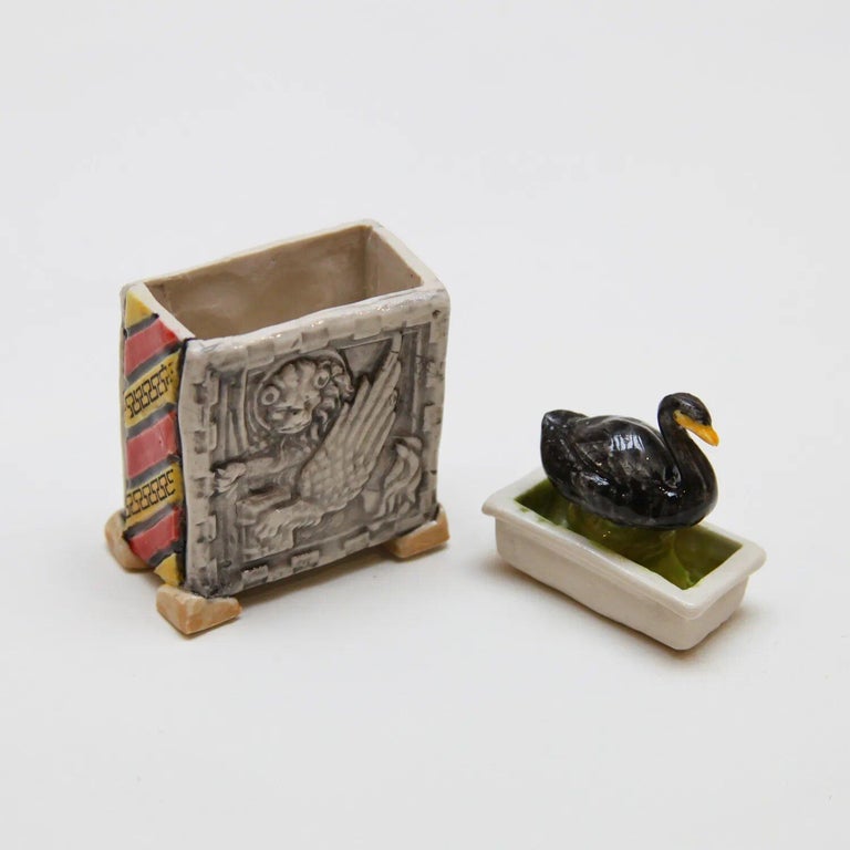 Ron Carlson - Ceramic Avant-Garde Swan Lidded Container For Sale at 1stDibs