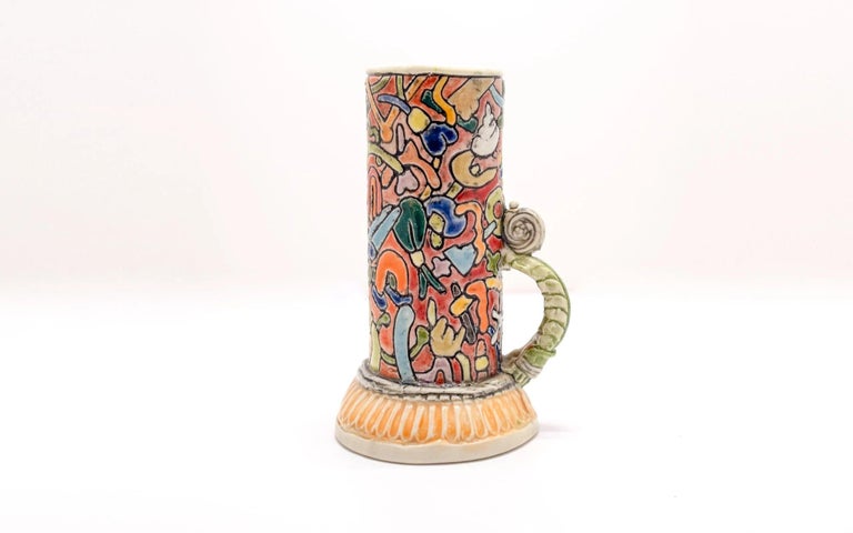 Ron Carlson - Ceramic Avant-Garde Carved Cup For Sale at 1stDibs