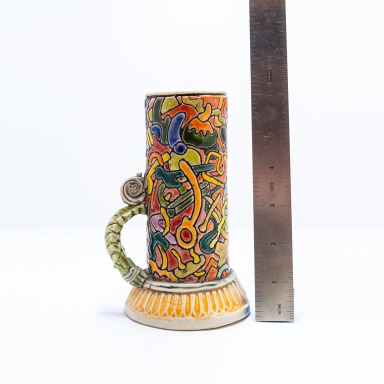 Ron Carlson - Ceramic Avant-Garde Carved Cup For Sale at 1stDibs