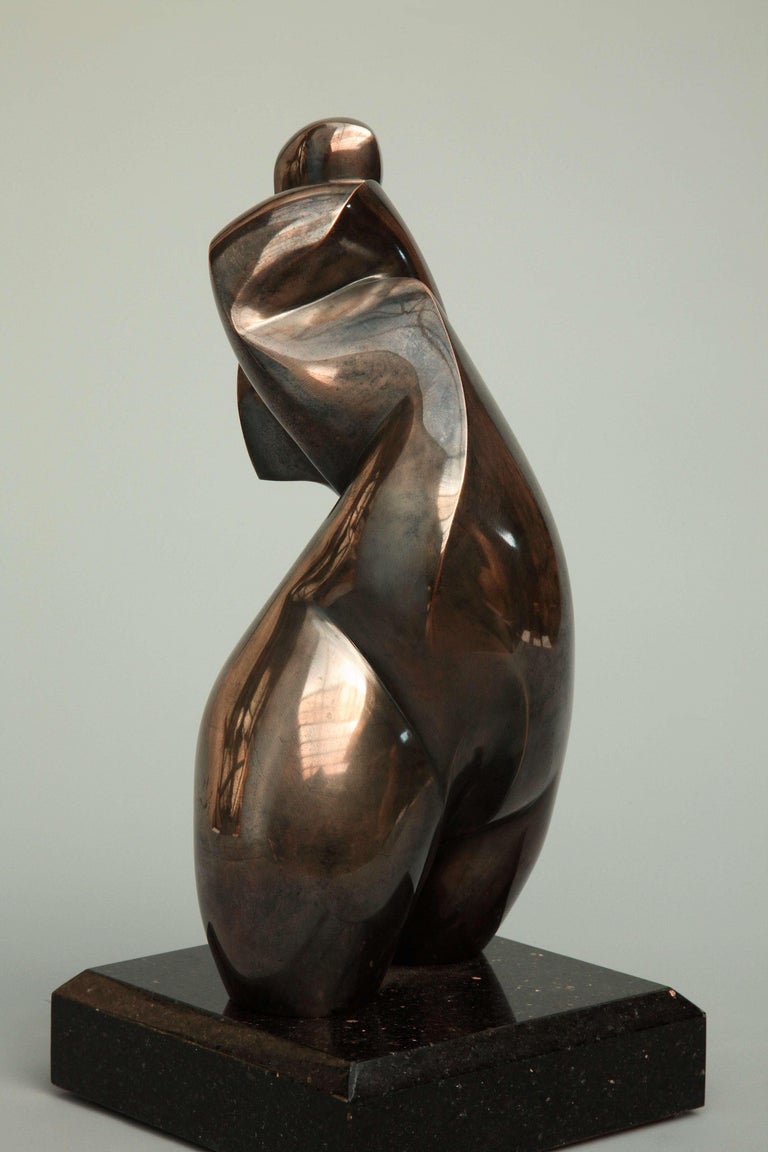 Dominique Polles - Pollès - Unique Bronze Sculpture - Abysse For Sale ...