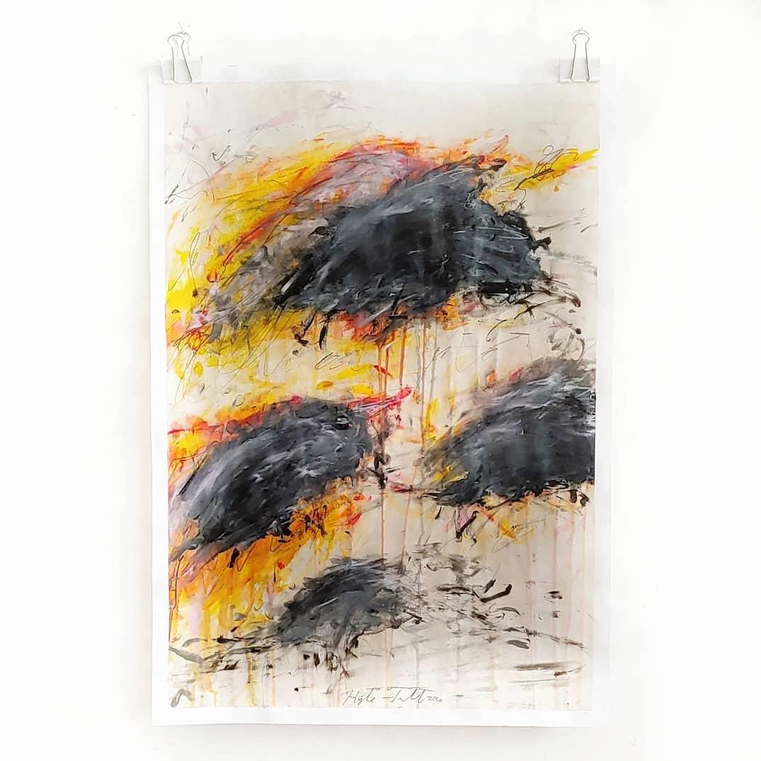 Jean Wolff - Graphite 1.4x1 - Original Abstract Minimal Painting ...