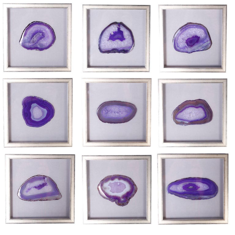 Unknown - Collection of Nine Framed Agate Specimens For Sale at 1stDibs