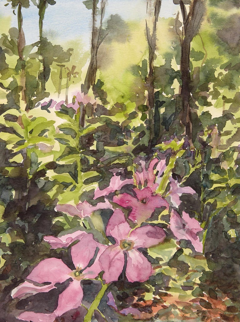 Cynthia MacCollum – Flower Moon 2:30pm, botanisch, Blumenmalerei, Aquarell, Arbeiten auf Papier ...