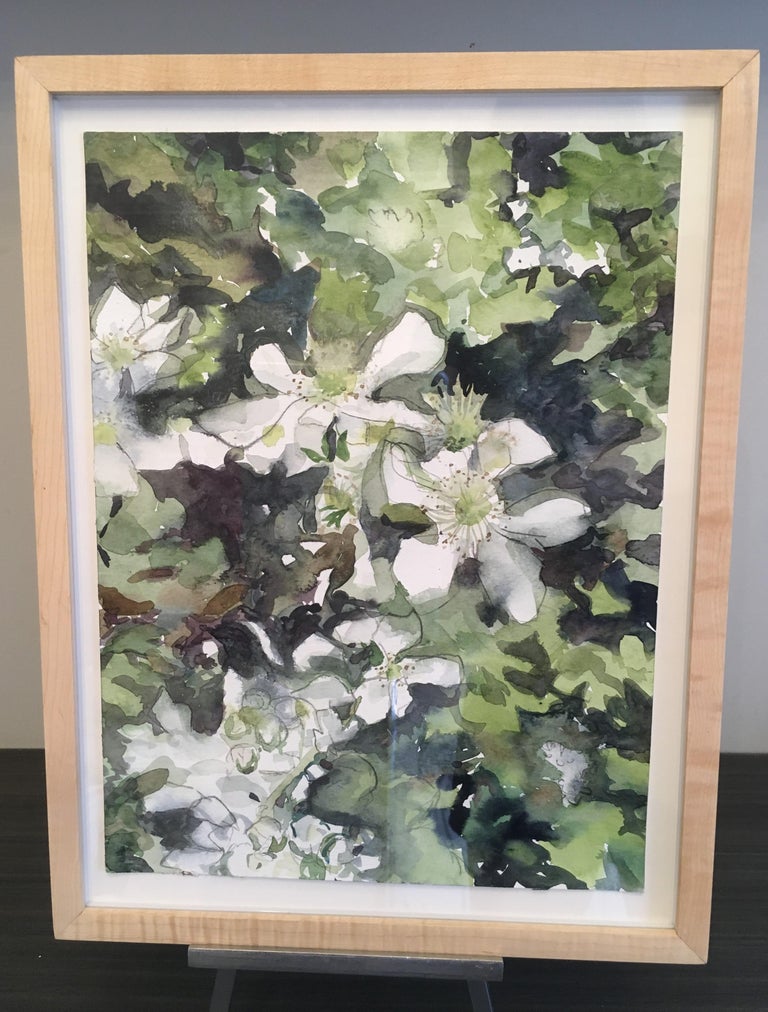 Cynthia MacCollum – Flower Moon 1:40pm, botanisch, Blumenmalerei, Aquarell, Arbeiten auf Papier ...