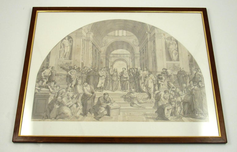 School of Athens after Raphael - 18th Century Pen and Ink Wash Drawing ...